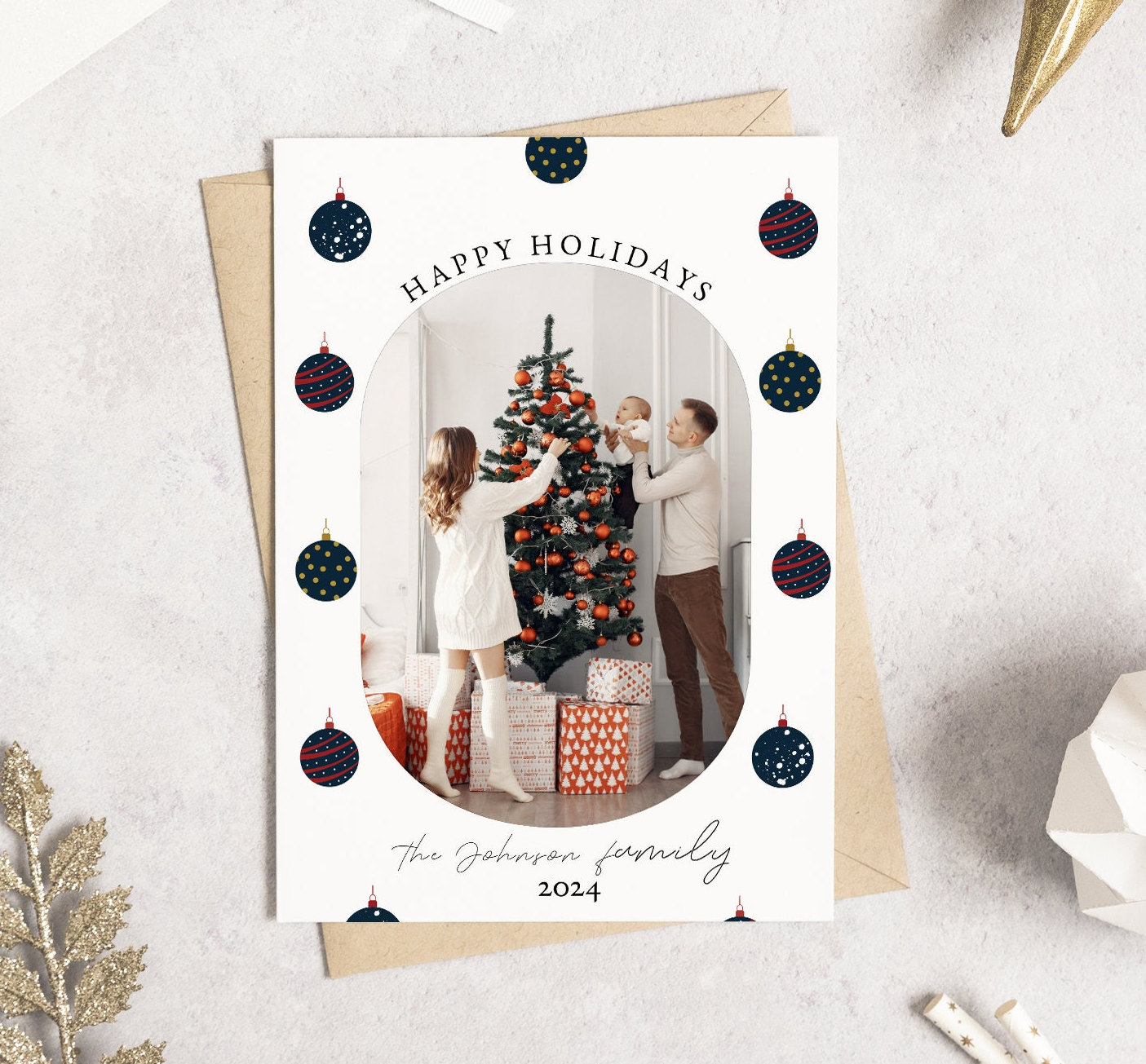 Editable Christmas Card Template DIY Holiday Greeting Card - Etsy