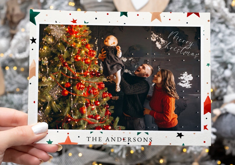 Editable Christmas Card Template DIY Holiday Greeting Card - Etsy