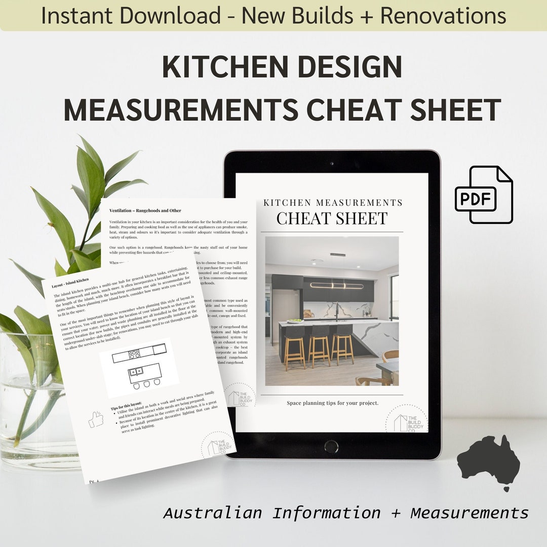 Kitchen Design Measurements Cheat Sheet New Home Build & Renovation ...