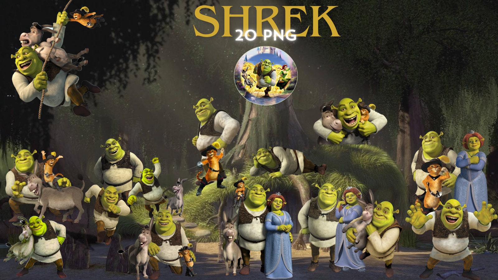 Shrek, Shrek Png File, Png Bundle, Vector, Cricut, Silhouette, Cut ...