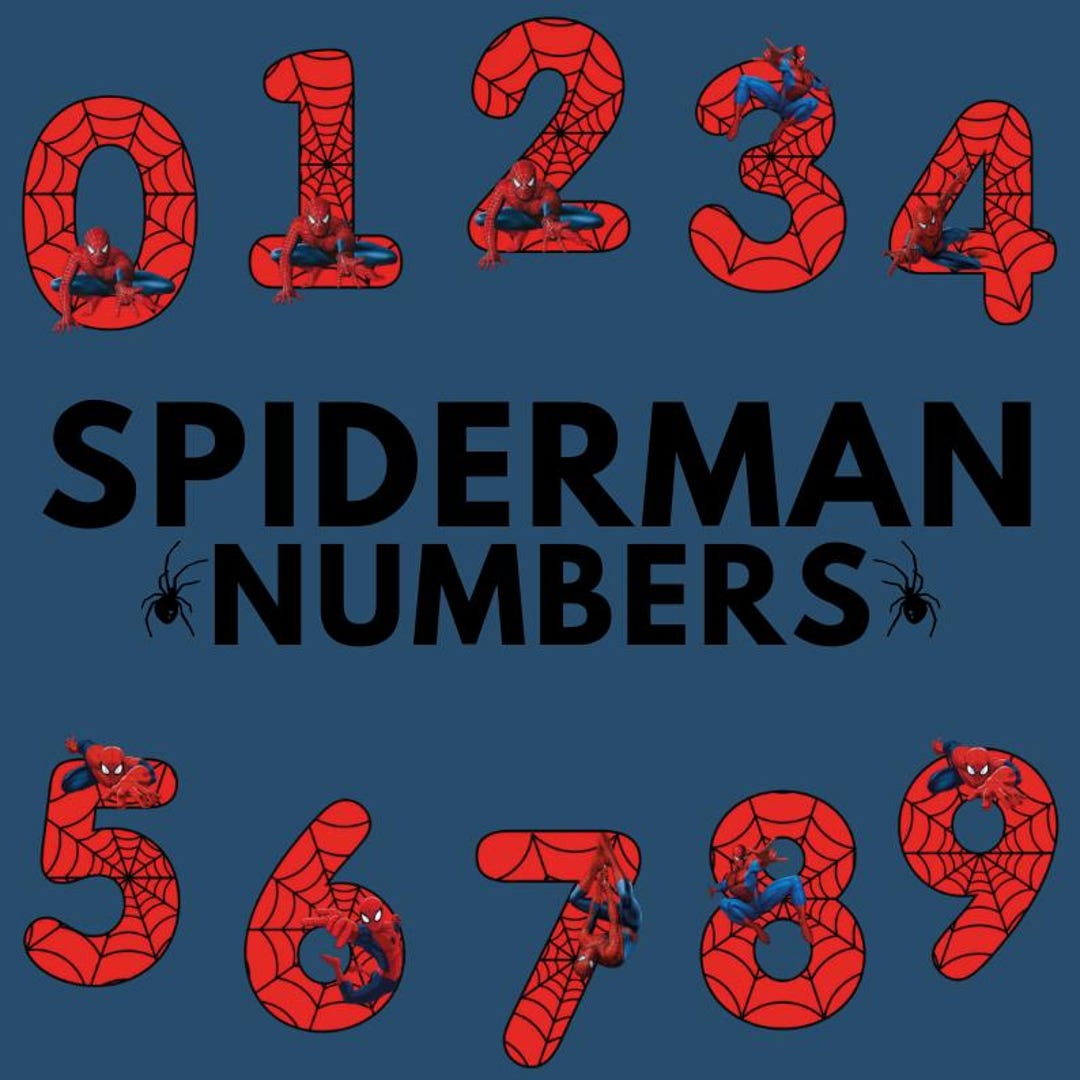 Spiderman Numbers, Spiderman PNG and SVG, Spiderman, Instant Dowload ...