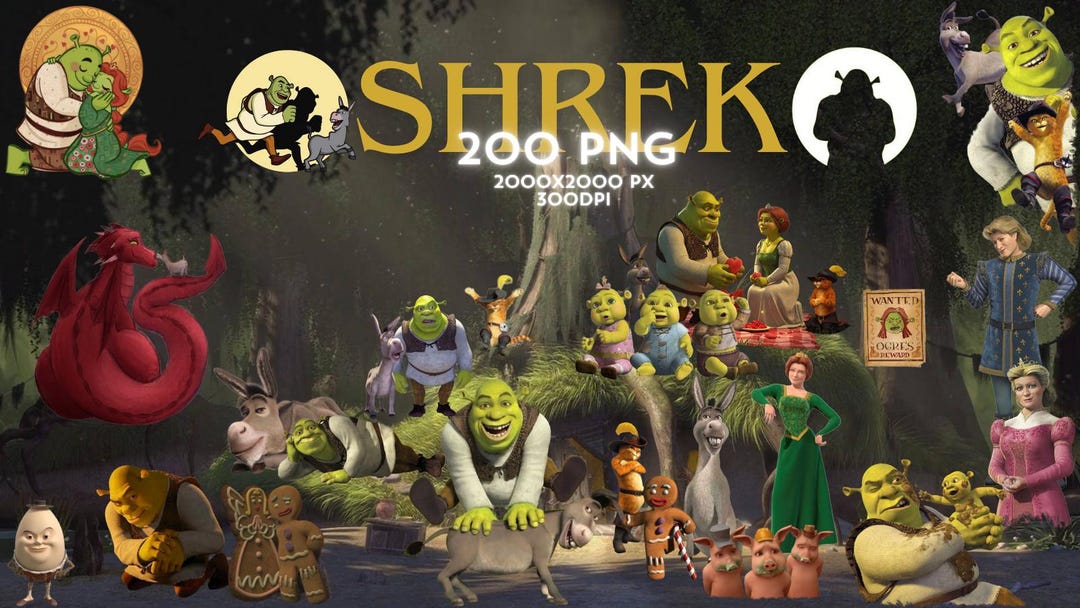 Shrek, Png Bundle, Shrek Png, Vector, Cricut, Silhouette, Cut Files ...