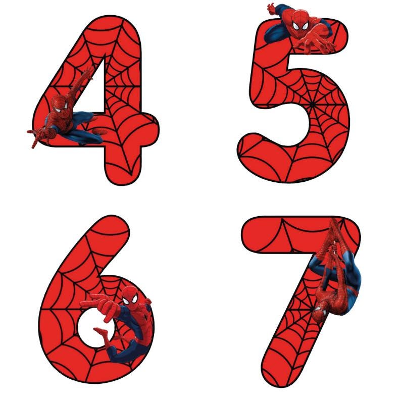 Spiderman Numbers, Spiderman PNG and SVG, Spiderman, Instant Dowload ...