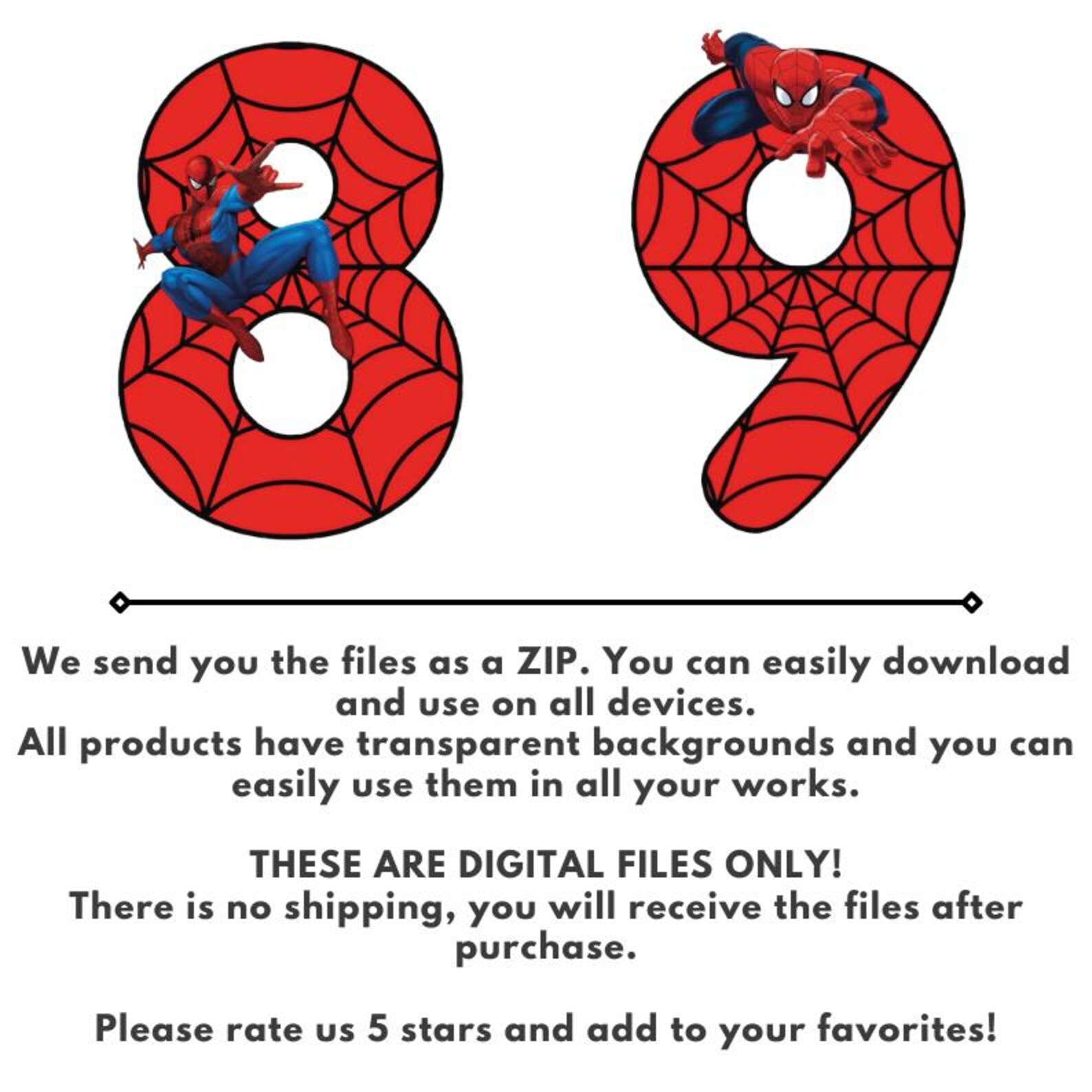 Spiderman Numbers, Spiderman PNG and SVG, Spiderman, Instant Dowload ...
