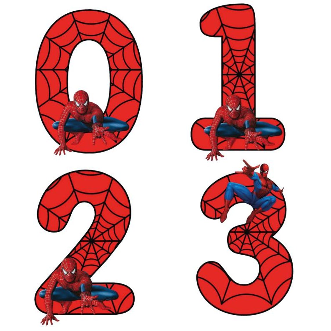 Spiderman Numbers, Spiderman PNG and SVG, Spiderman, Instant Dowload ...