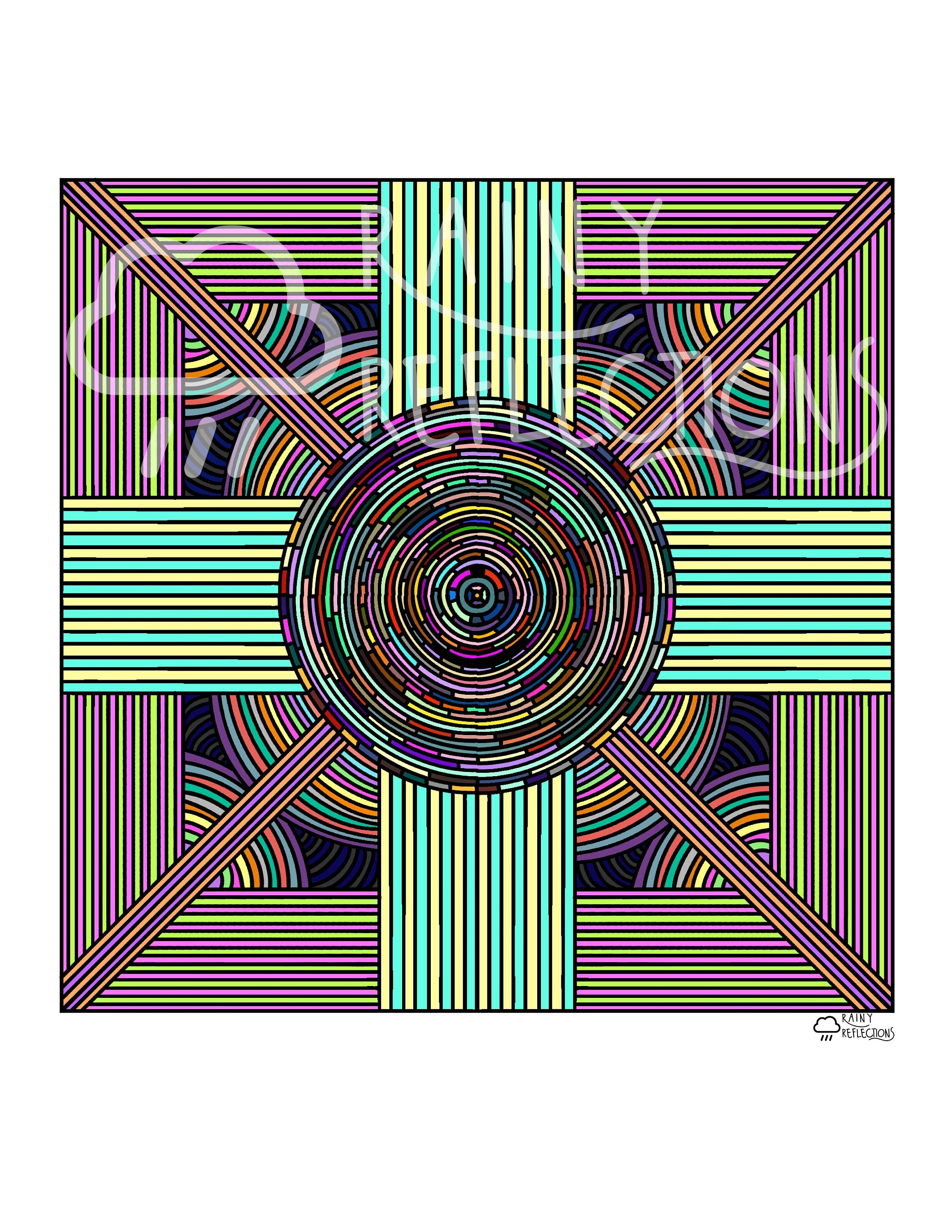 Hand-drawn Mandala Digital File - Printable or Digital Coloring Page - Etsy