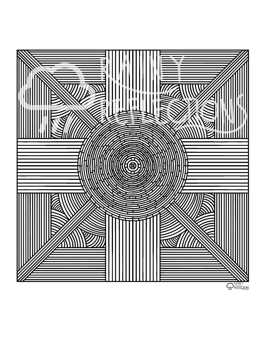 Hand-drawn Mandala Digital File - Printable or Digital Coloring Page - Etsy