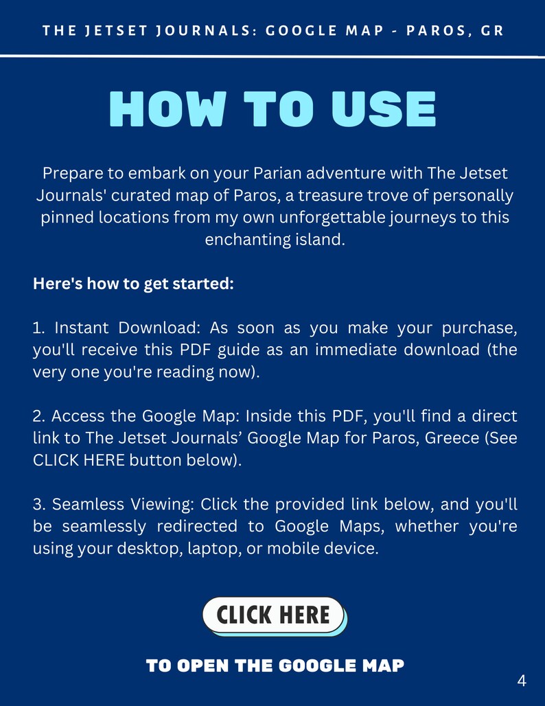 Paros, Greece Instant Digital Download Google Map Travel Planner Trip ...