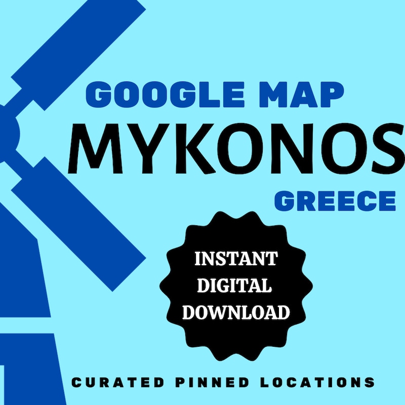 Digital Map of Mykonos - Etsy
