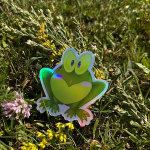 Cute Frog Sticker | Holographic Sticker - Etsy