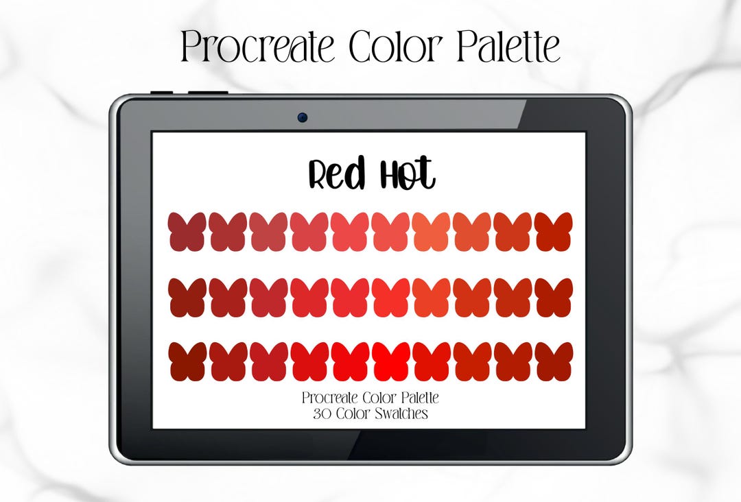 Red Hot Procreate Color Palette, Procreate Swatches, iPad Illustration ...