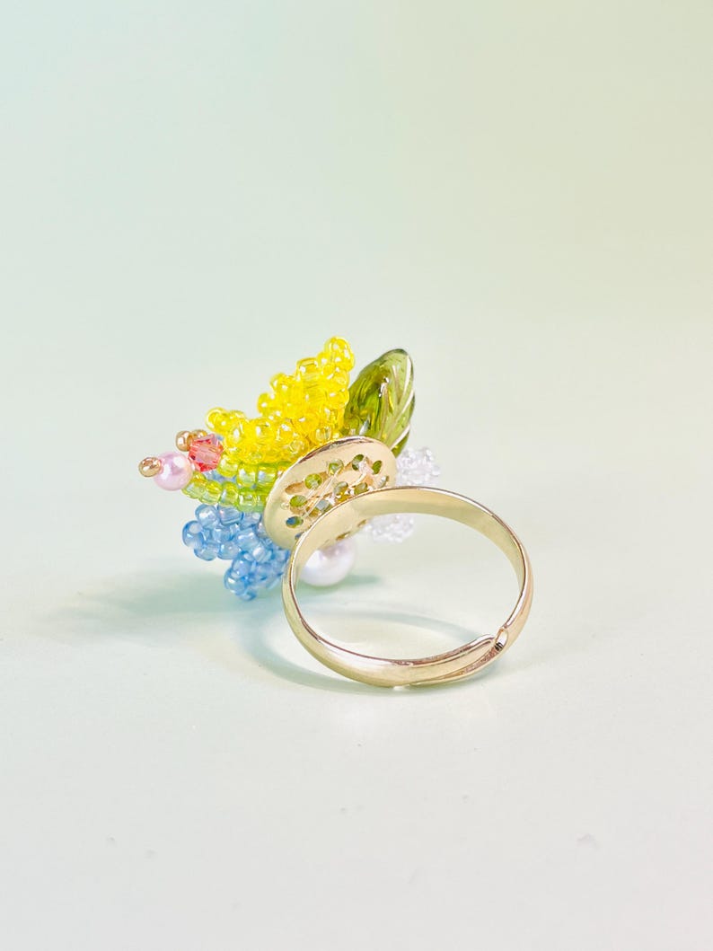 Finger Bouquet Ring, Beaded Flower, Style 1 - Etsy