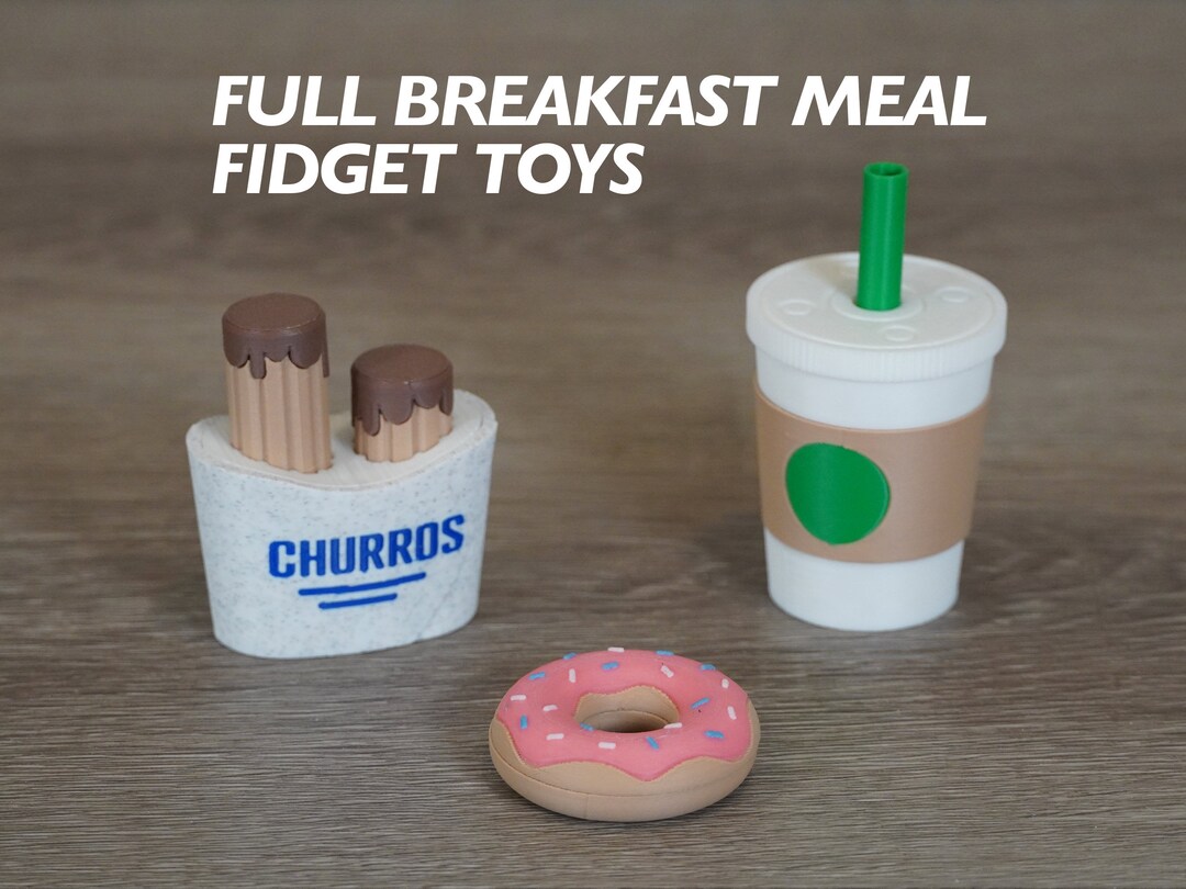 Breakfast Meal Fidget Toys - Donut Fidget Slider, Churros Fidget ...
