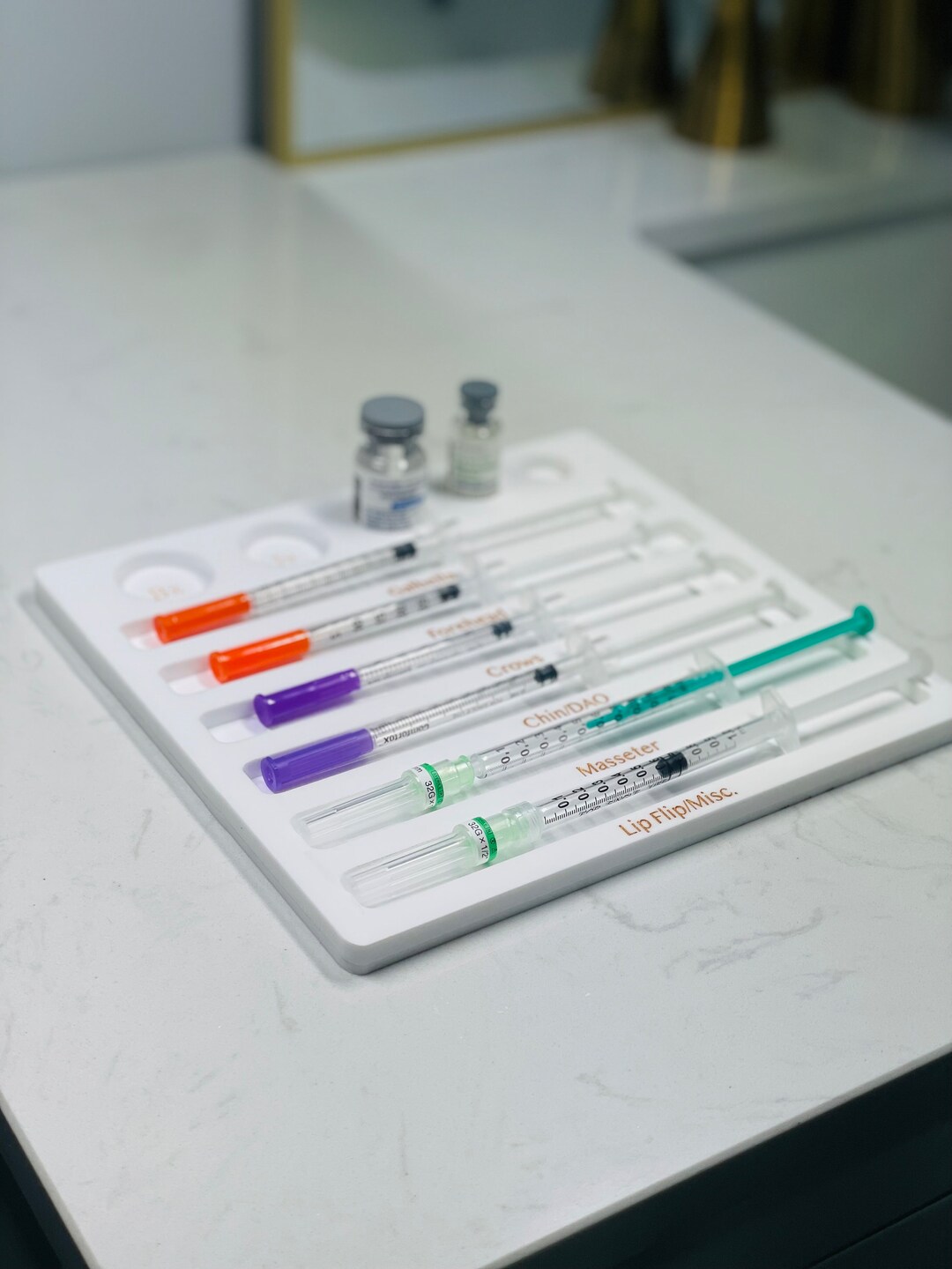 Injection Tray/holder for Tox (white With Gold Words) - Etsy