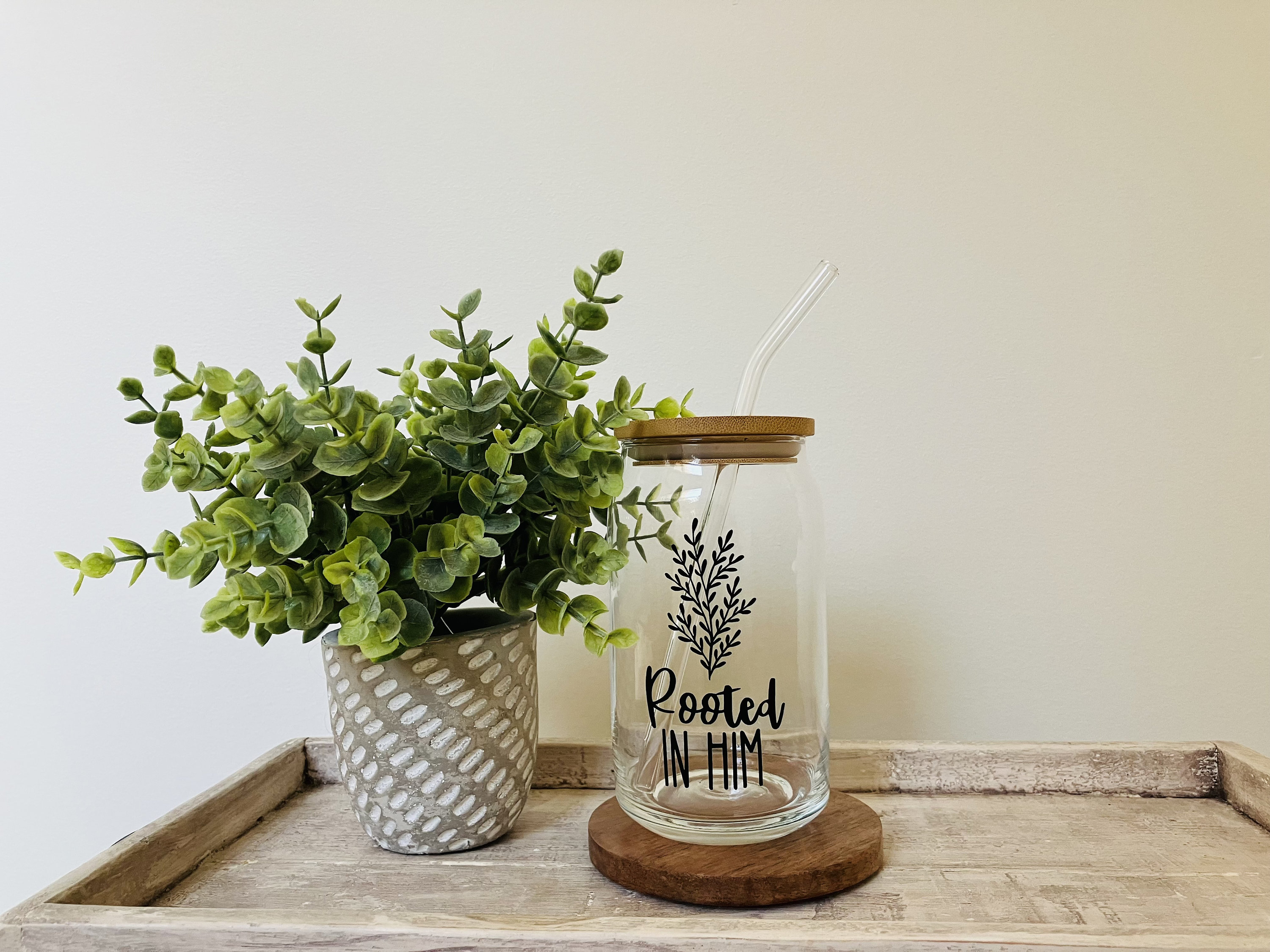 Christian Personalized Libbey Glass With Straw and Lid Libbey Glass Can ...