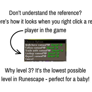Funny Runescape Reference Baby Bodysuit Gift Ideas, Low Level Runescape ...