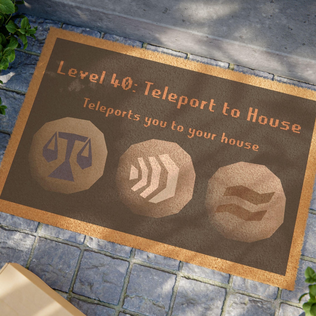 Runescape Teleport to House Door Mat, Old School Runescape Homeware ...