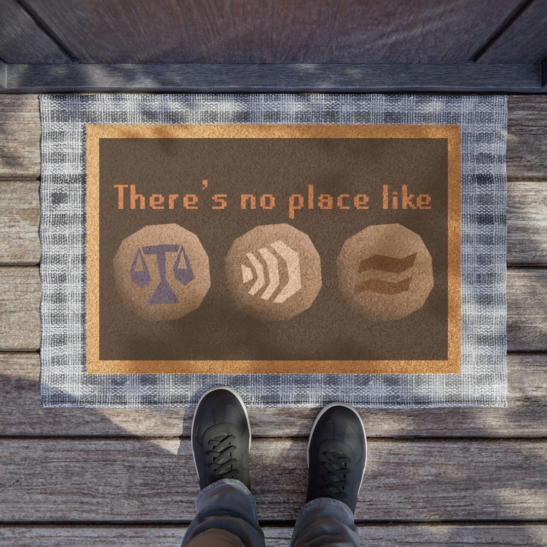 Runescape There's No Place Like Home Doormat, OSRS Homeware House Gift ...
