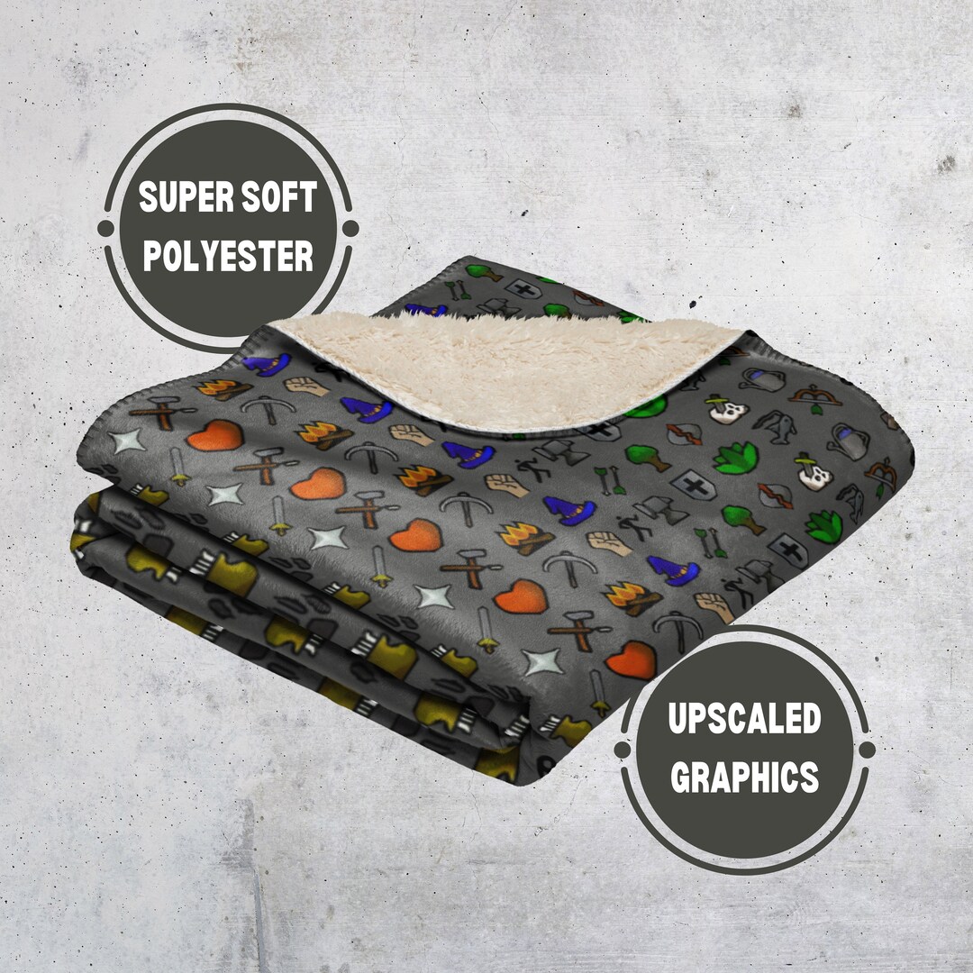 Quality Old School Runescape Skills Soft Polyester Sublimated Sherpa ...