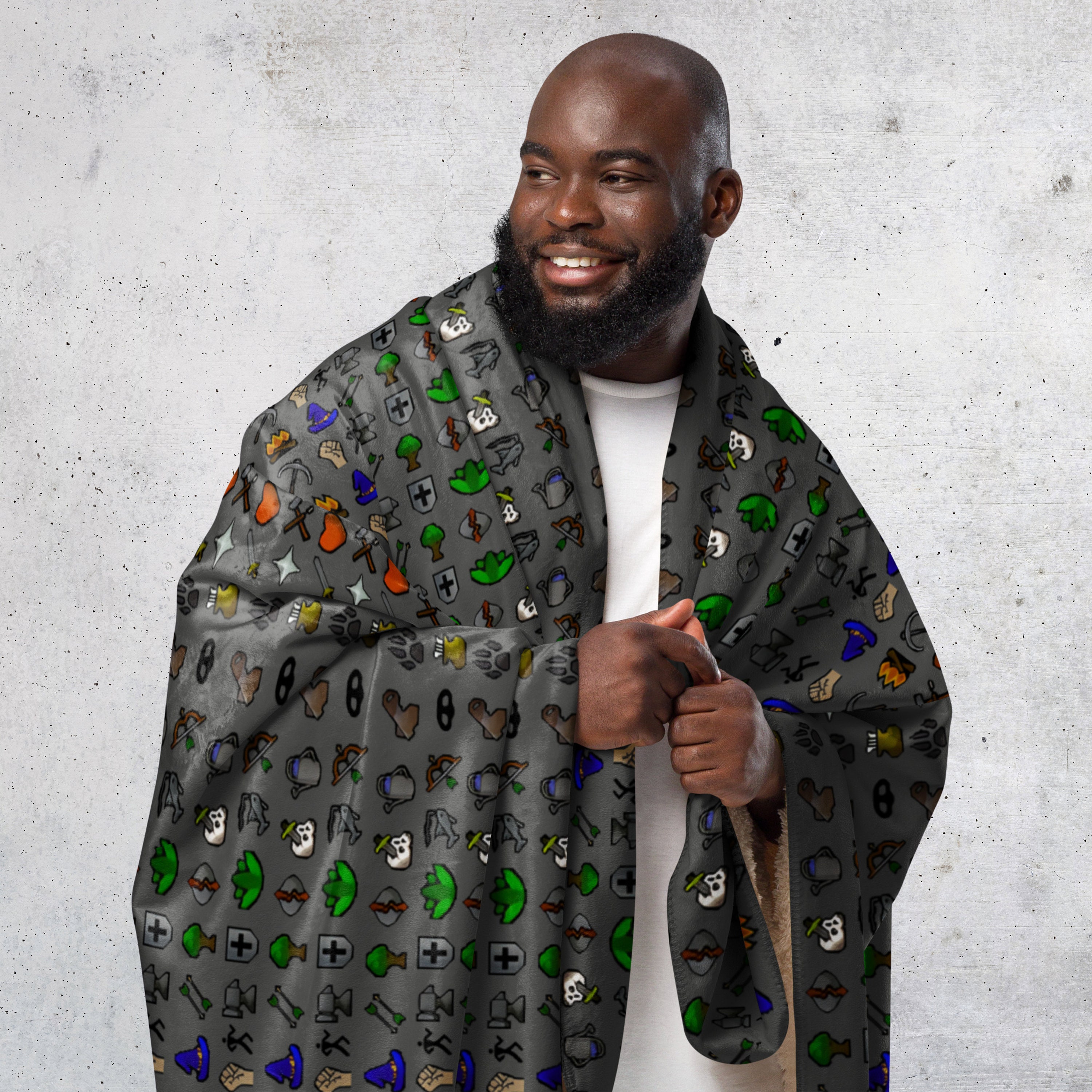 Quality Old School Runescape Skills Soft Polyester Sublimated Sherpa ...