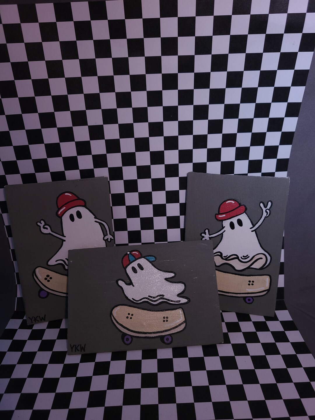 Skateboarding Ghosts on Canvases - Etsy