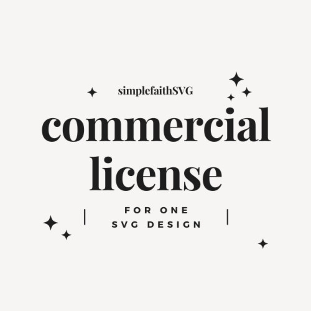 Commercial License for One SVG Design From Simplefaithsvg - Etsy