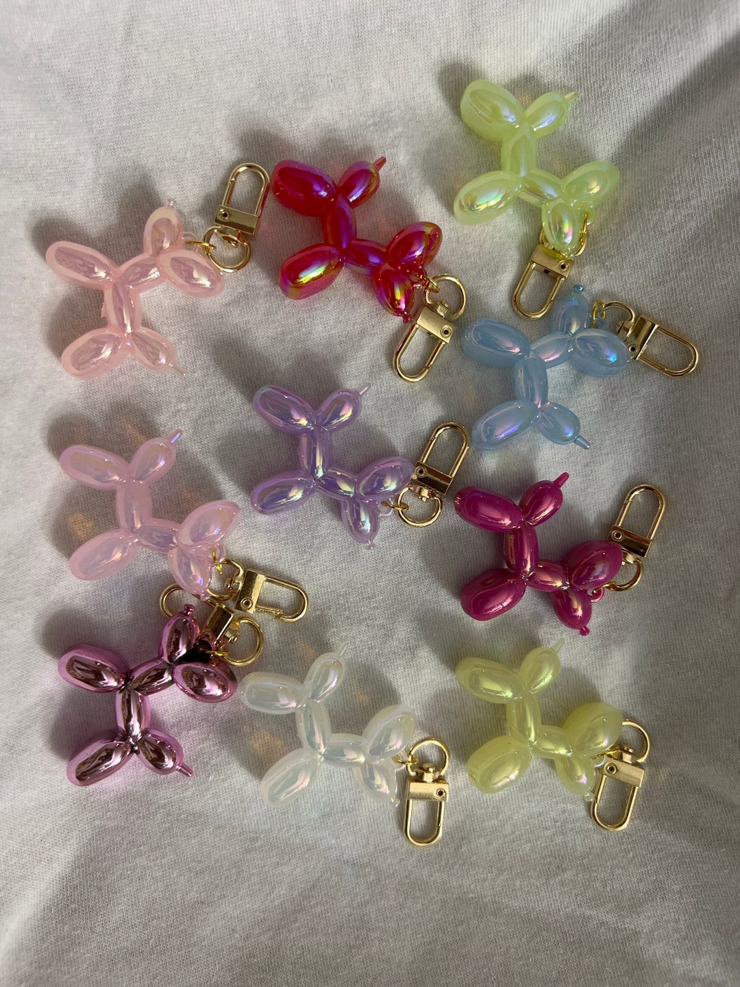 Balloon Dog Resin Keychain With Gold Clasp | Animal Keychain | Bag ...