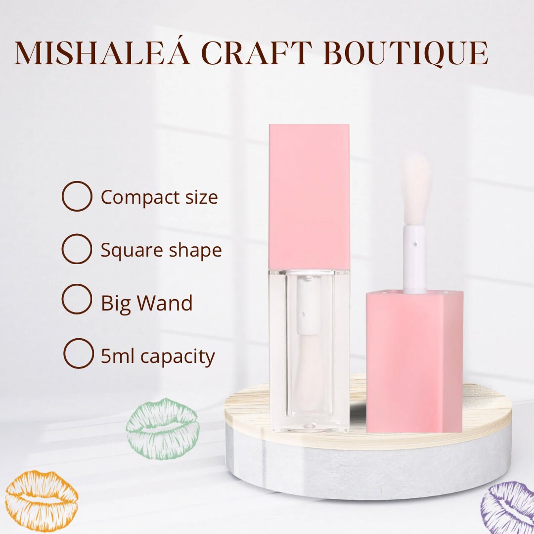 Set of 4 Empty Lip Gloss Tubes With Matching Boxes Lipgloss Tubes 5ml ...