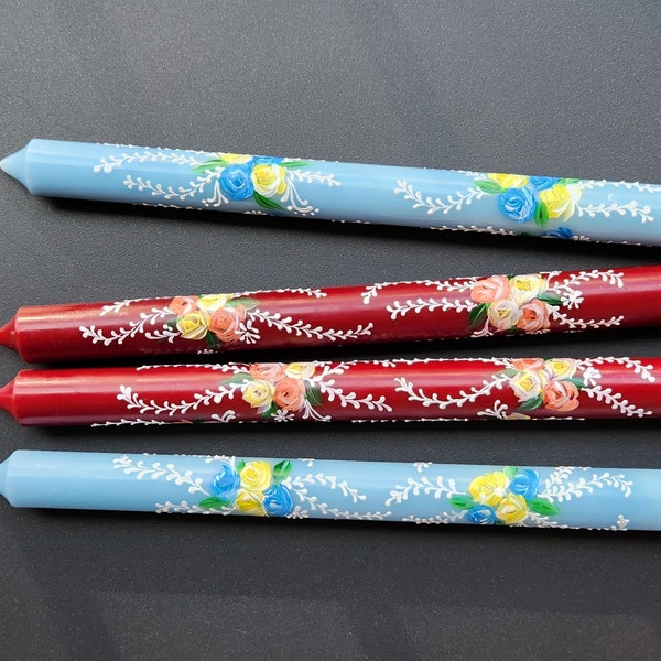 Painted Candlesticks - Etsy