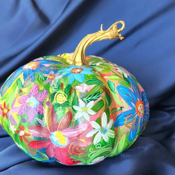 Painted Pumpkins Floral - Etsy