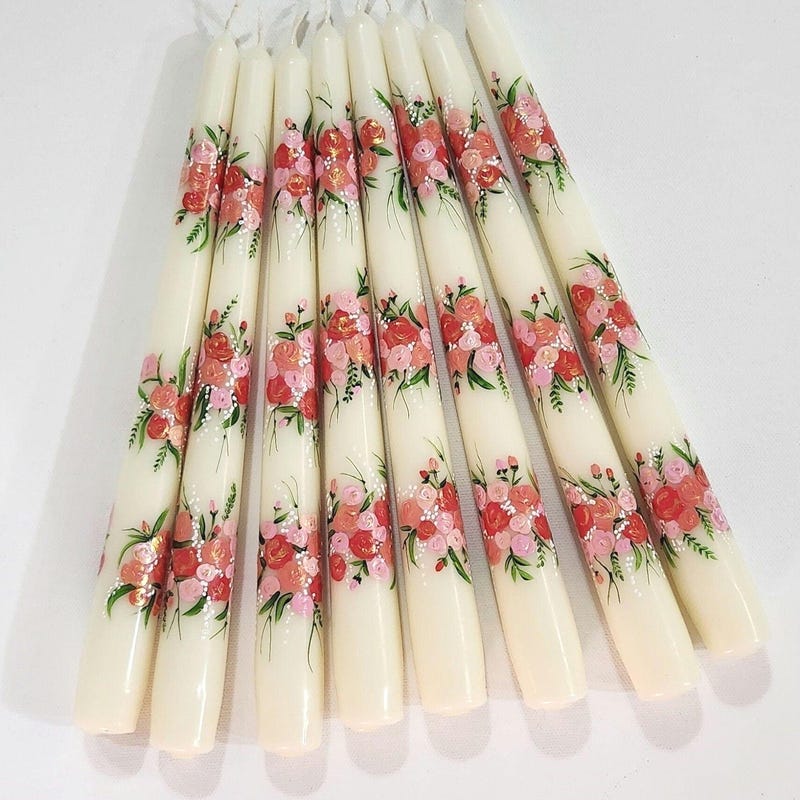 Painted Candlesticks - Etsy