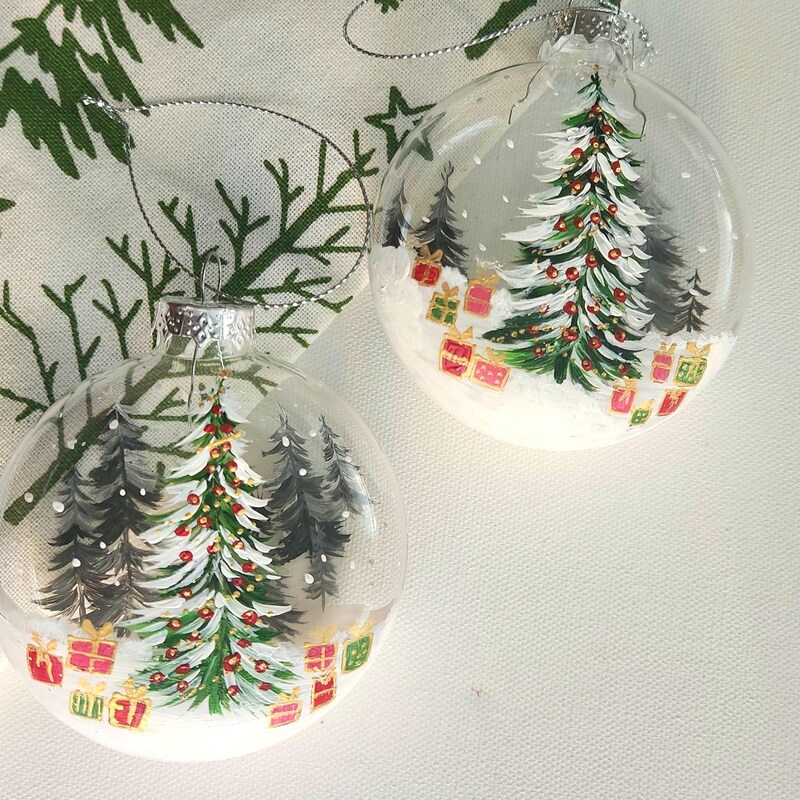 Hand Painted Christmas Ornaments Glass - Etsy