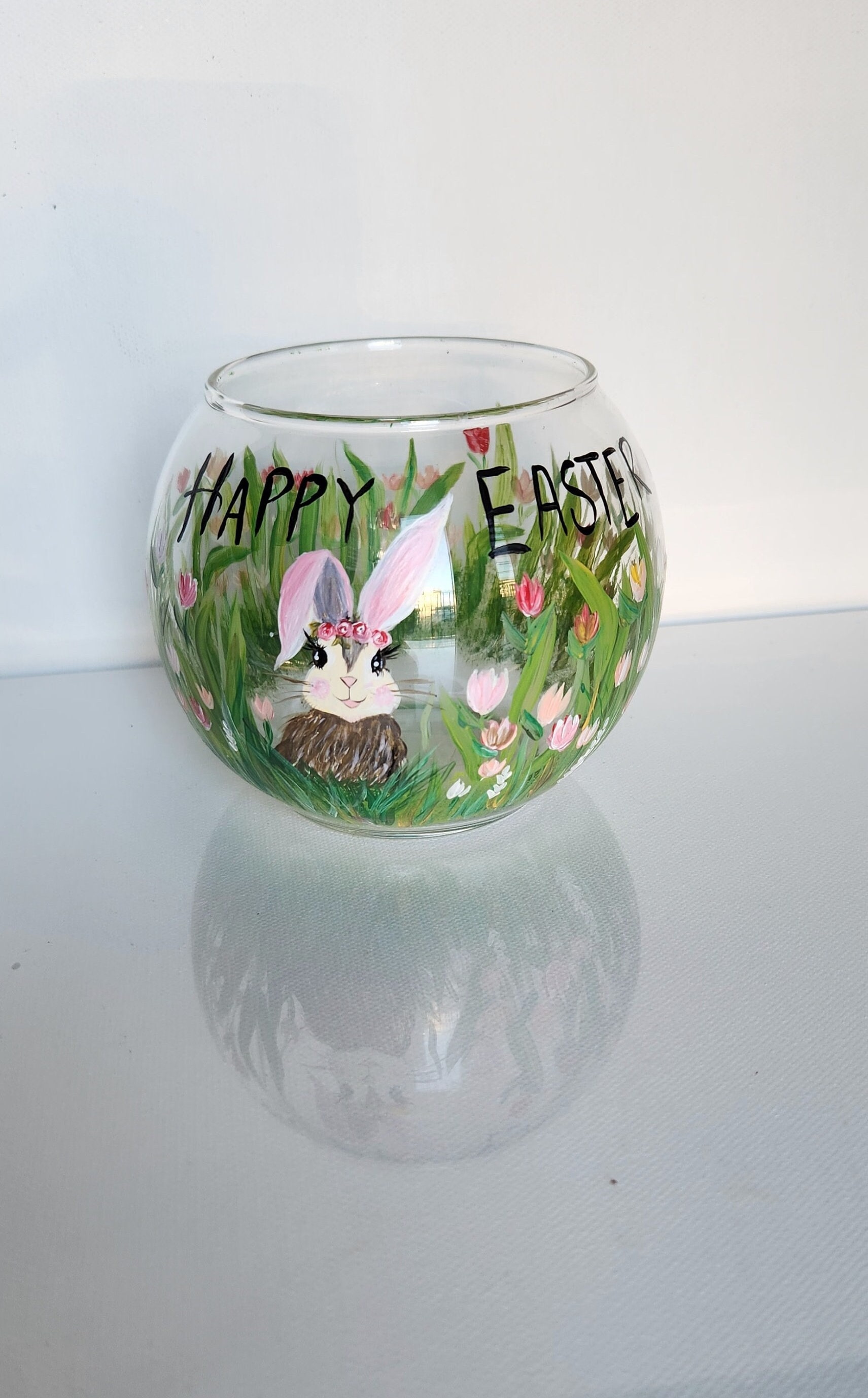 Hand Painted Candle Holder, Easter Candle Holder, Easter Decor, Painted ...