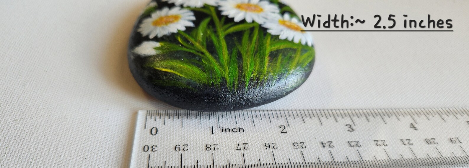 Hand Painted Rock, Spring Daisy Flower Rock, Customised Hand Painted ...