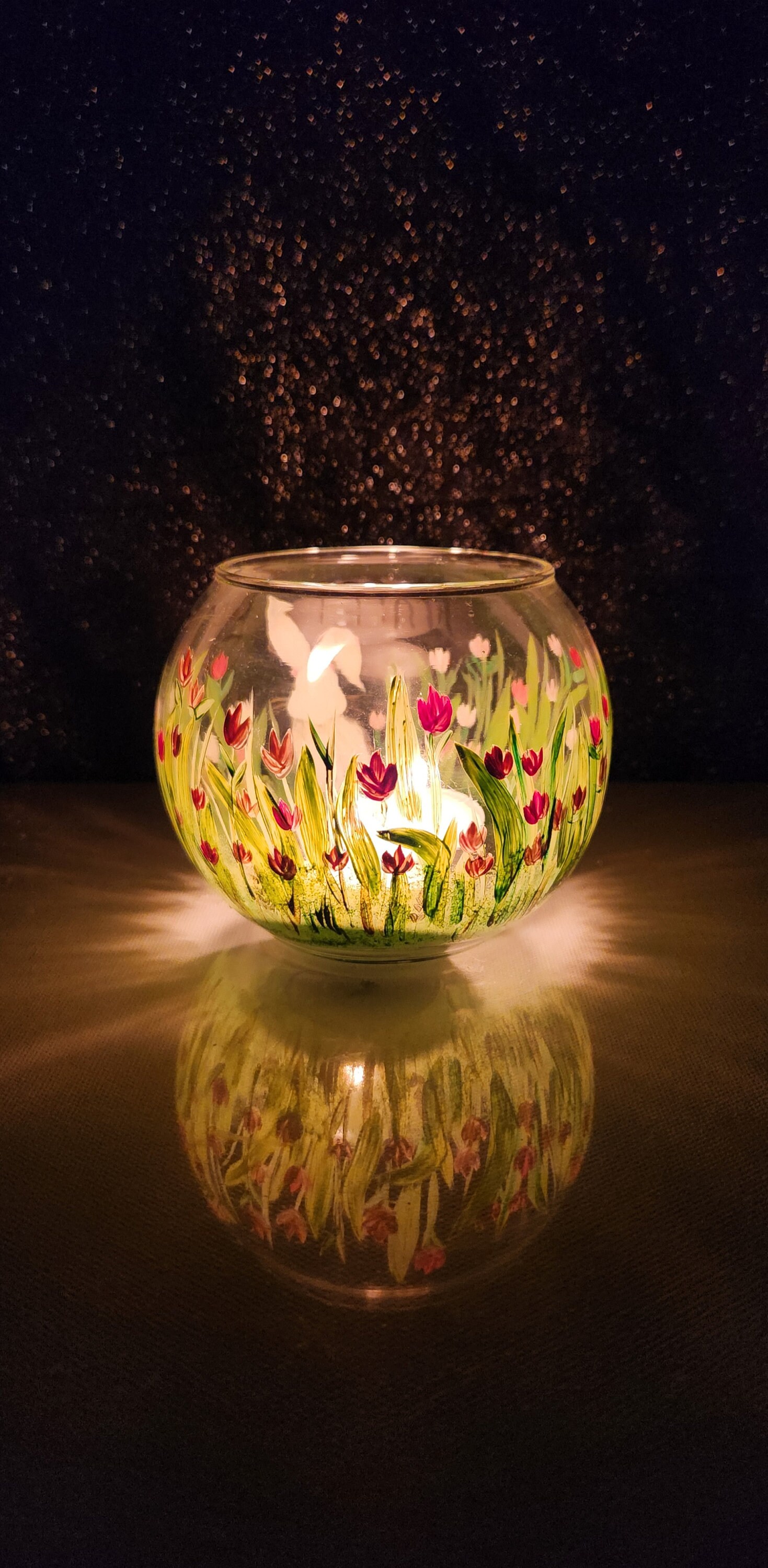 Hand Painted Candle Holder, Easter Candle Holder, Easter Decor, Painted ...