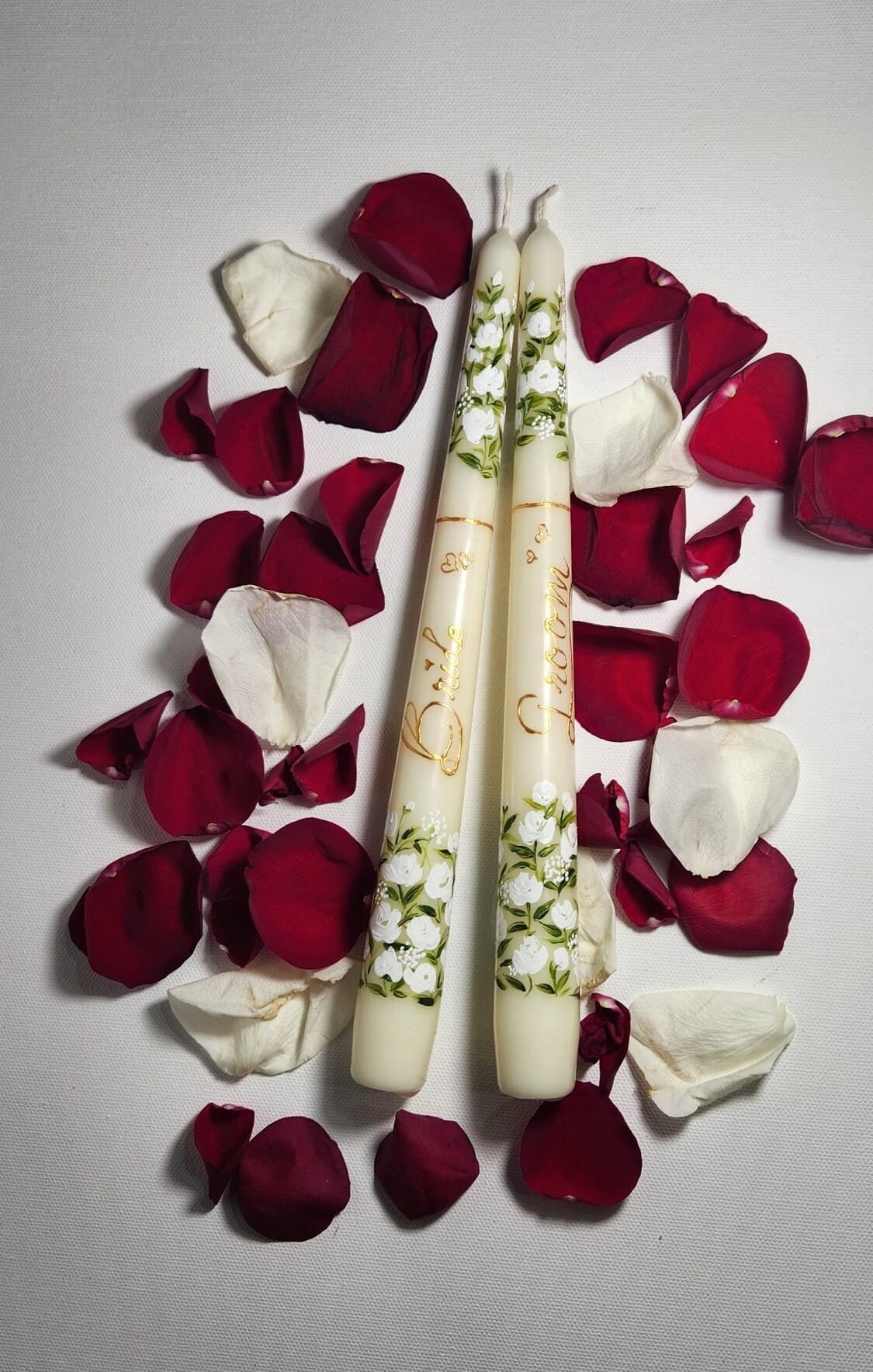 Personalized Wedding Candle, Bespoke, Hand Painted Taper, Customisable ...