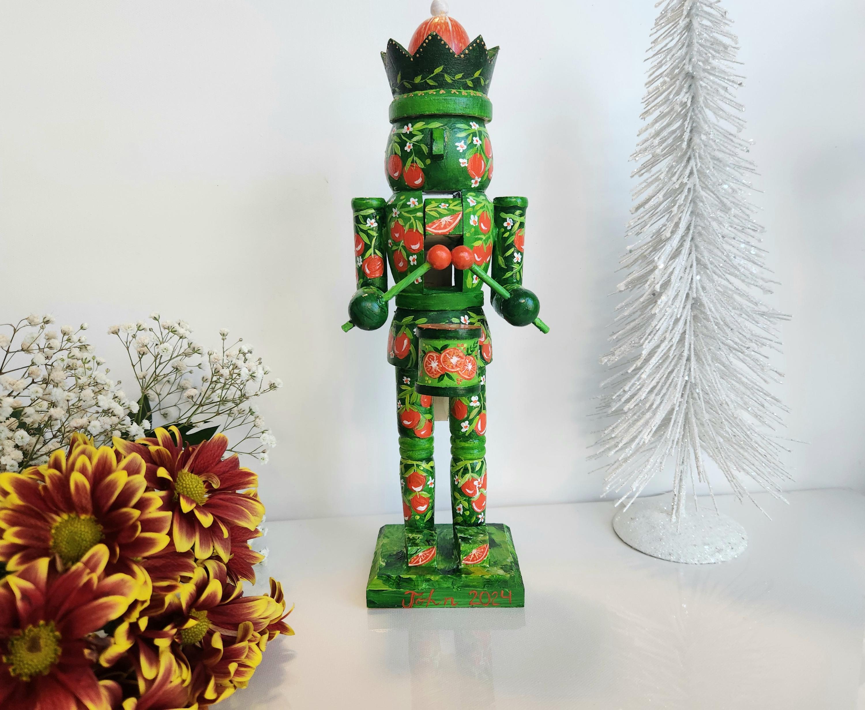 Hand Painted Nutcracker, Oranges Nutcracker, Wooden Painted Nutcracker ...