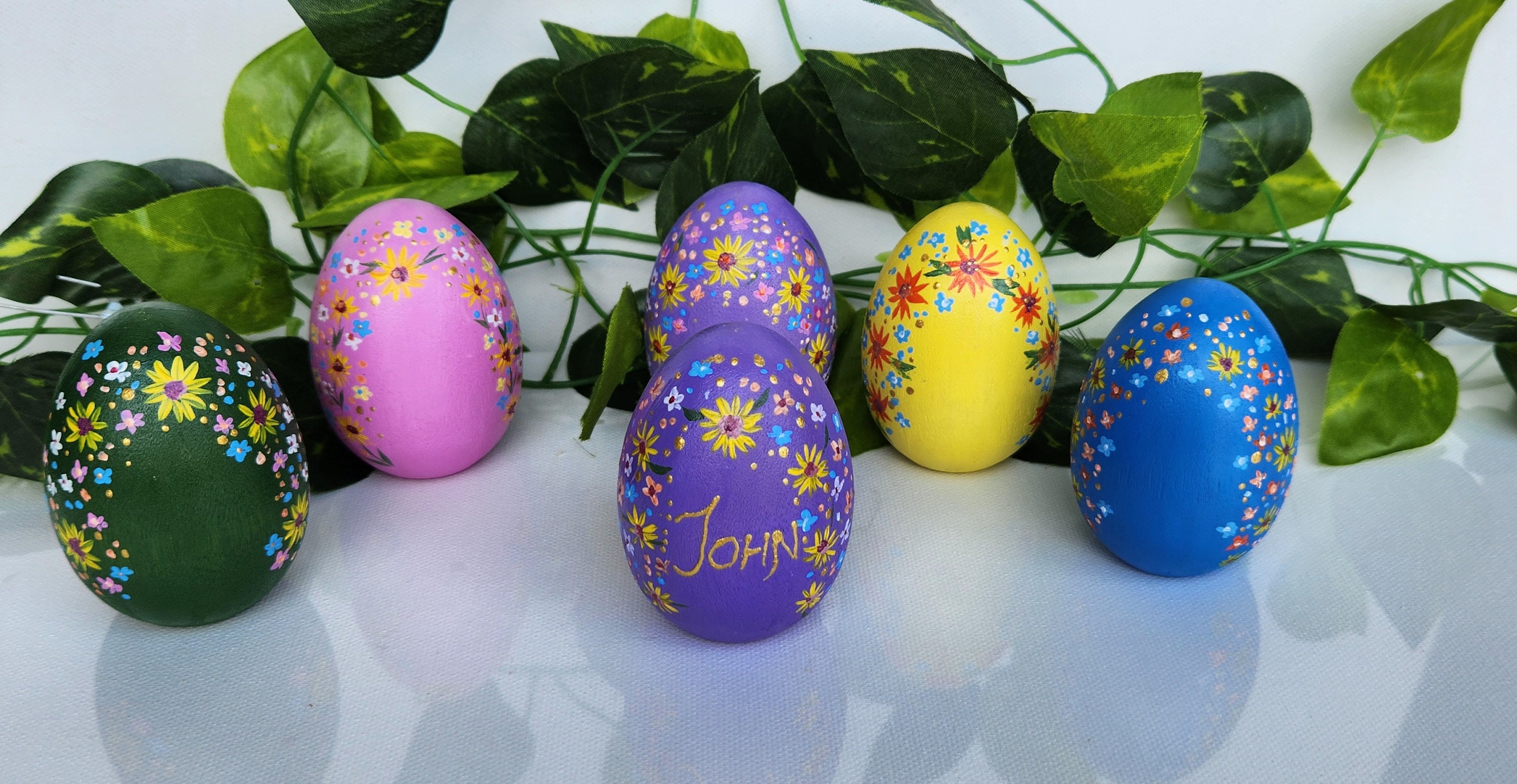 Personalized Easter Eggs, Hand Painted Wooden Eggs, Easter Gift, Egg With Names Gifts ...