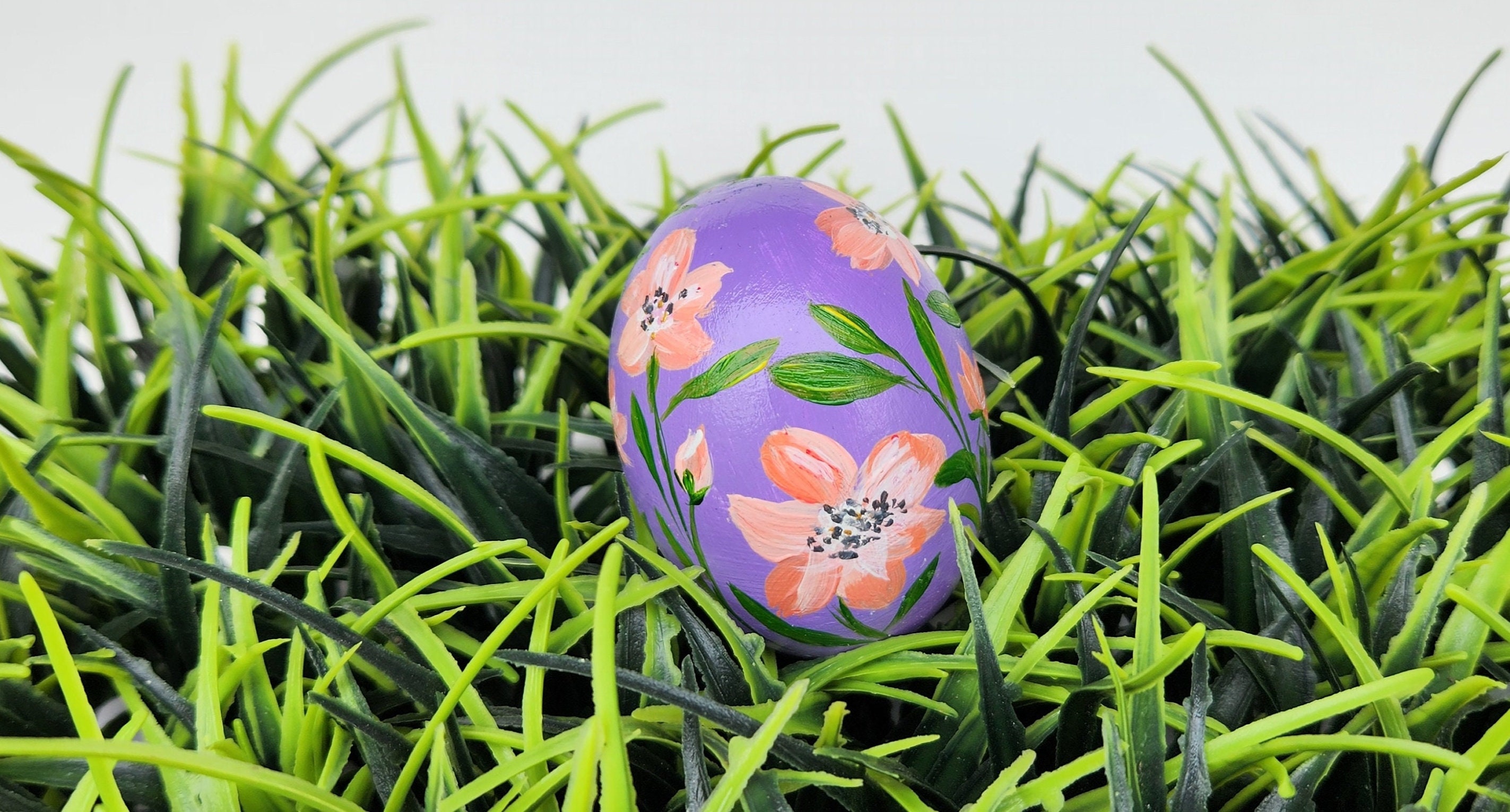Hand Painted Floral Easter Eggs, Spring Flowers Painted Wooden Eggs ...