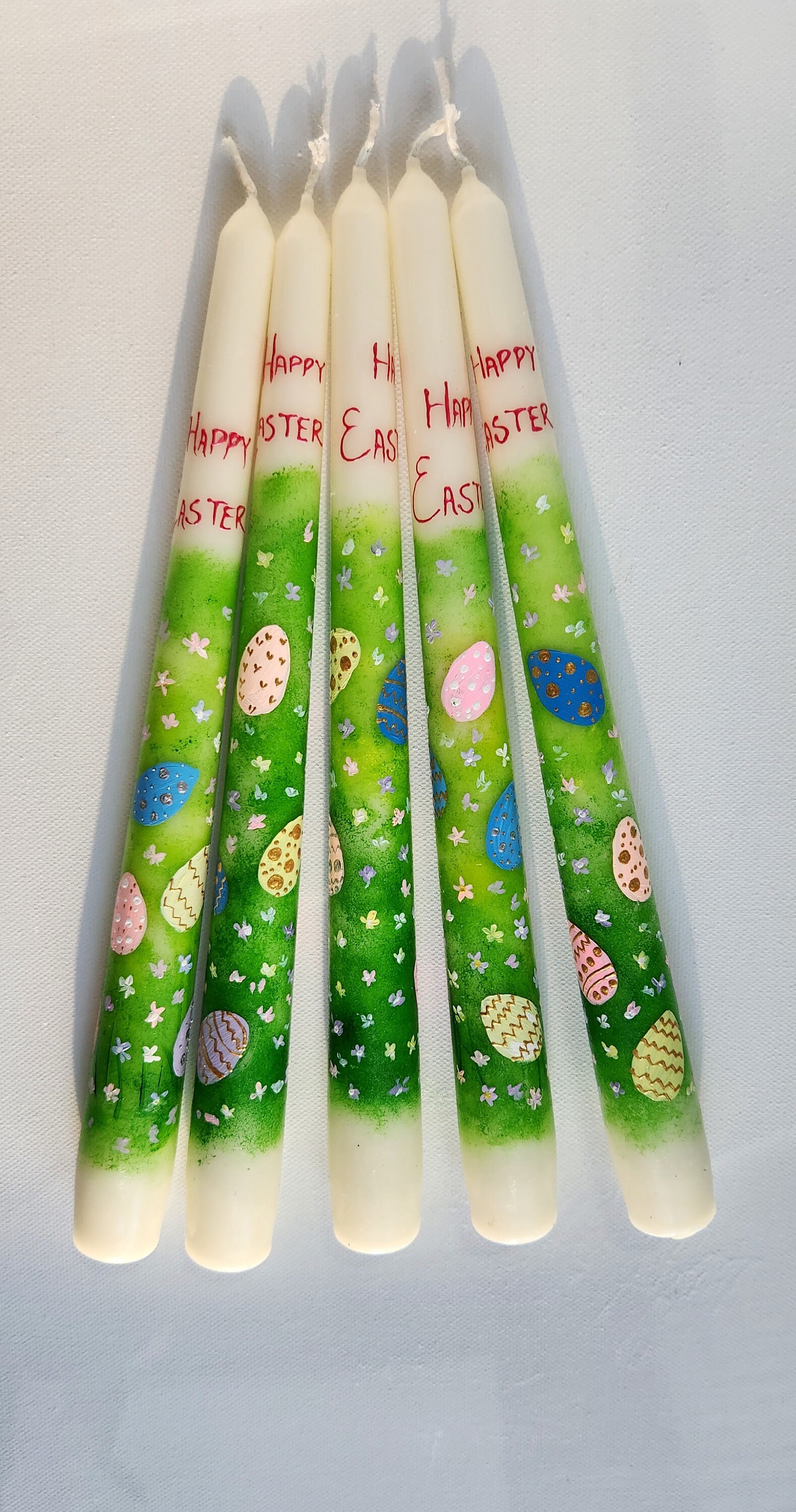 Easter Candle, Hand Painted Eggs Candles, Easter Taper Candle, Easter ...