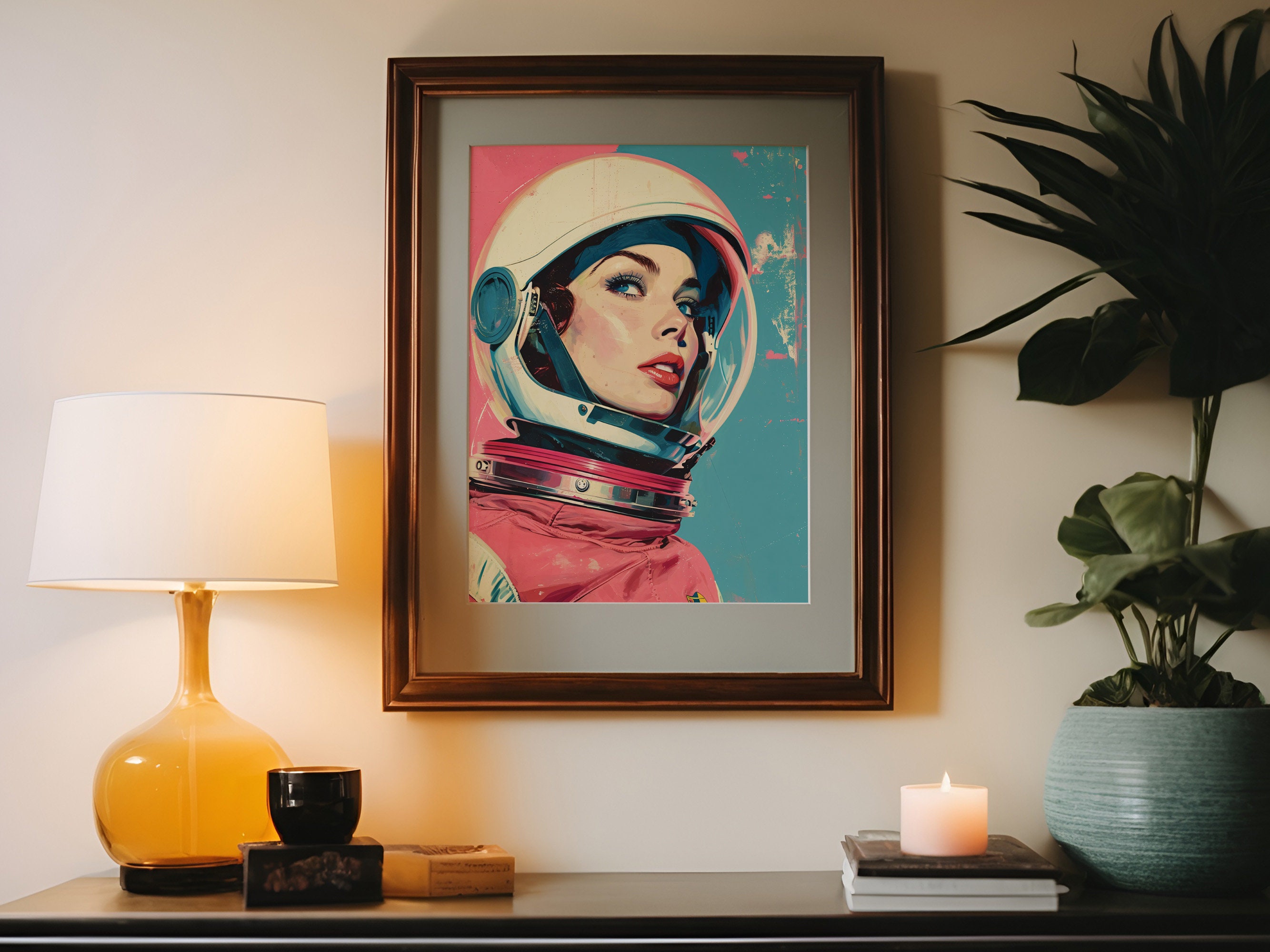 Woman in Retro Space Suit, Instant Download, Digital Download ...