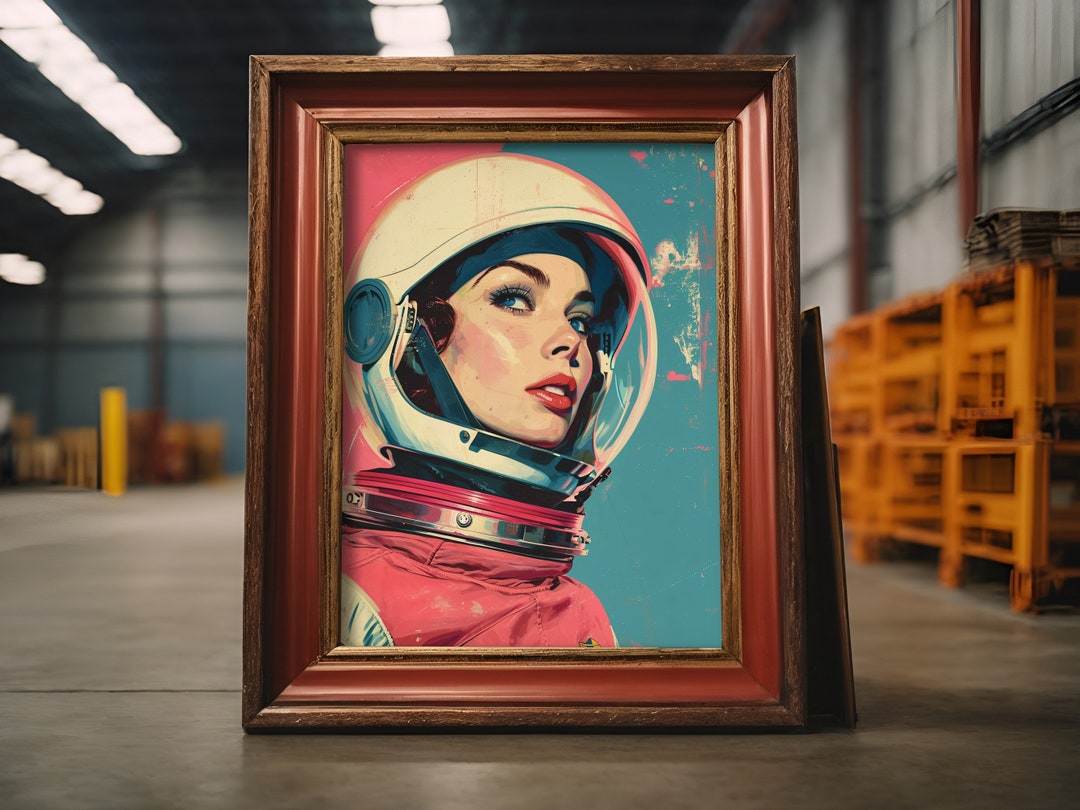Woman in Retro Space Suit, Instant Download, Digital Download ...