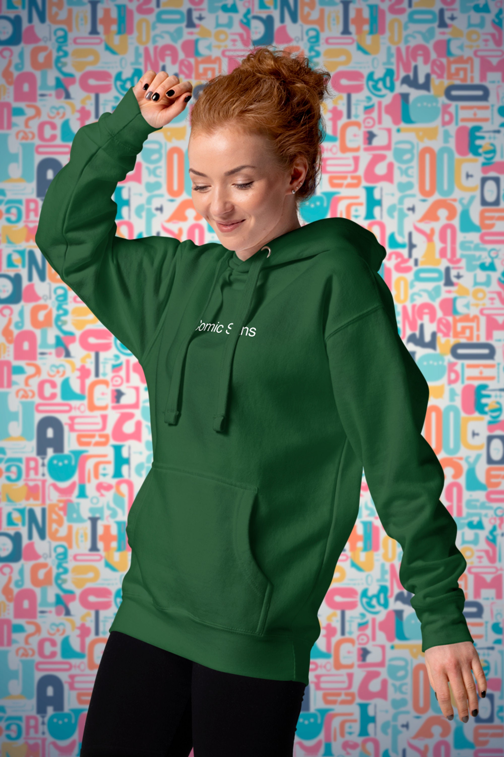 Comic Sans Hoodie in Helvetica Font Ironic Fonts Play, Designer Humor ...