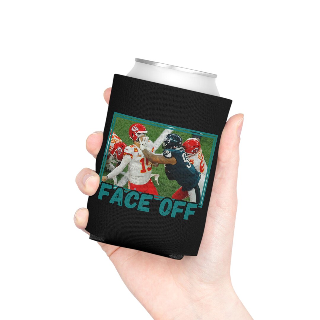 Super Bowl Face Mask Play Beer Coozy | Jalen Carter Grabs Mahomes ...