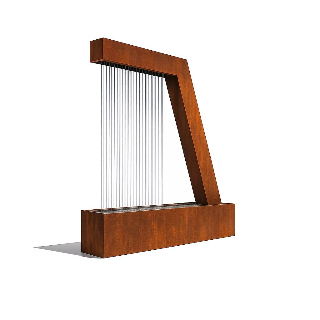 Modern Rain Curtain Fountain: Corten or Powder-coated Steel Outdoor ...