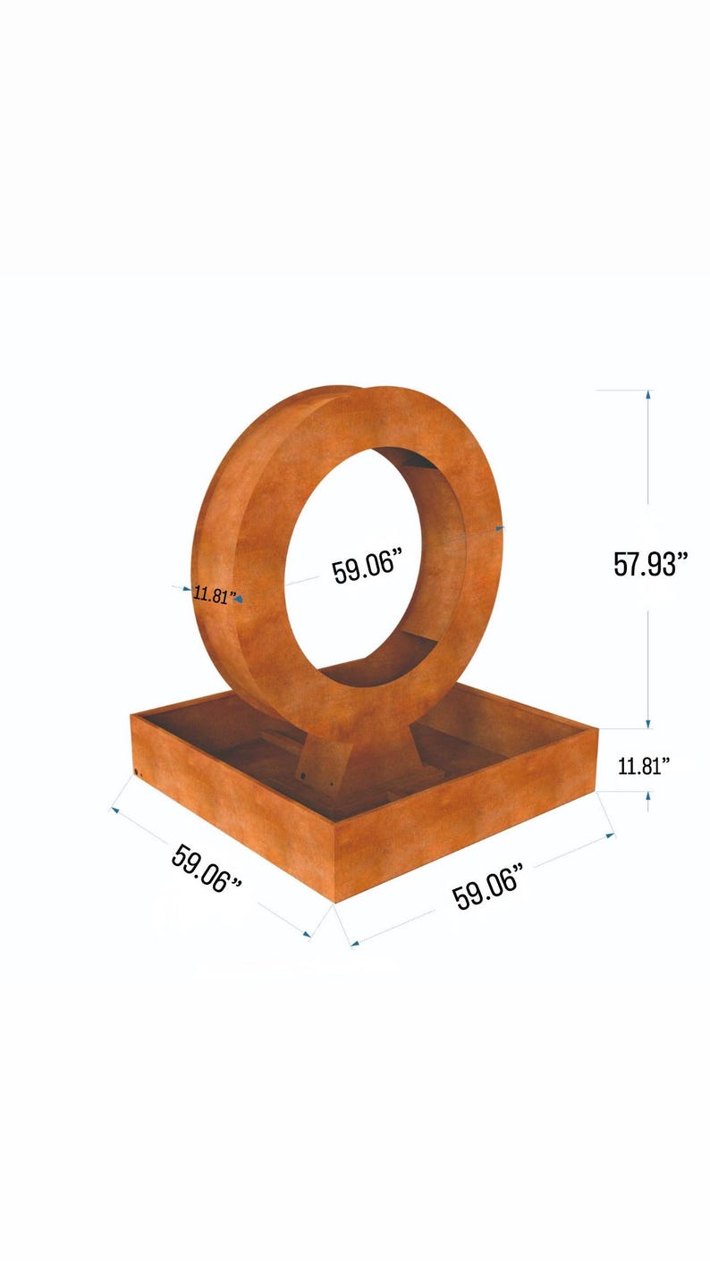 Corten Steel Circle Rainfall Water Feature – Fully Plumbed With Pump ...