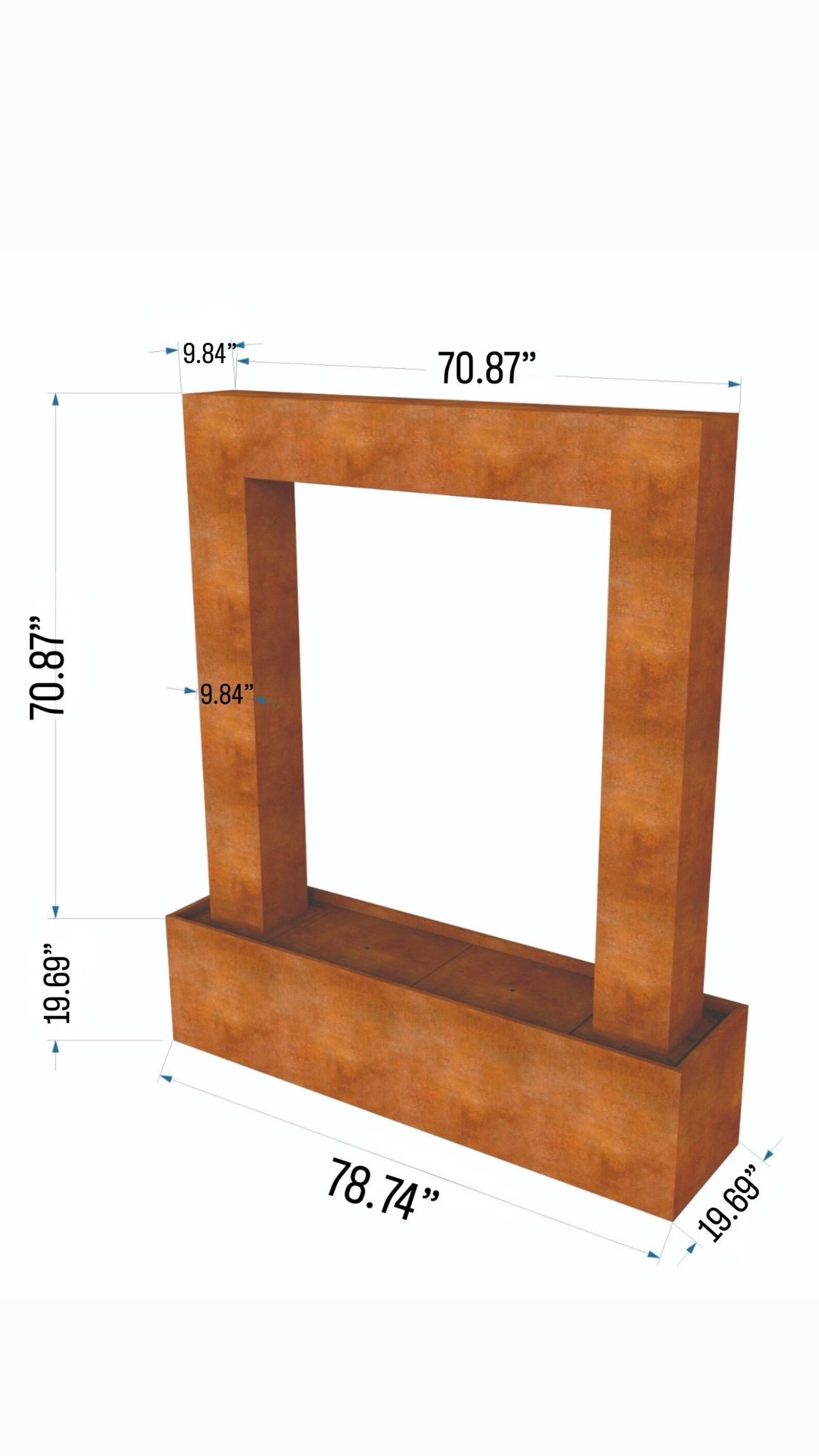 Corten Steel Rainfall Water Feature: Modern Outdoor Fountain, Custom ...