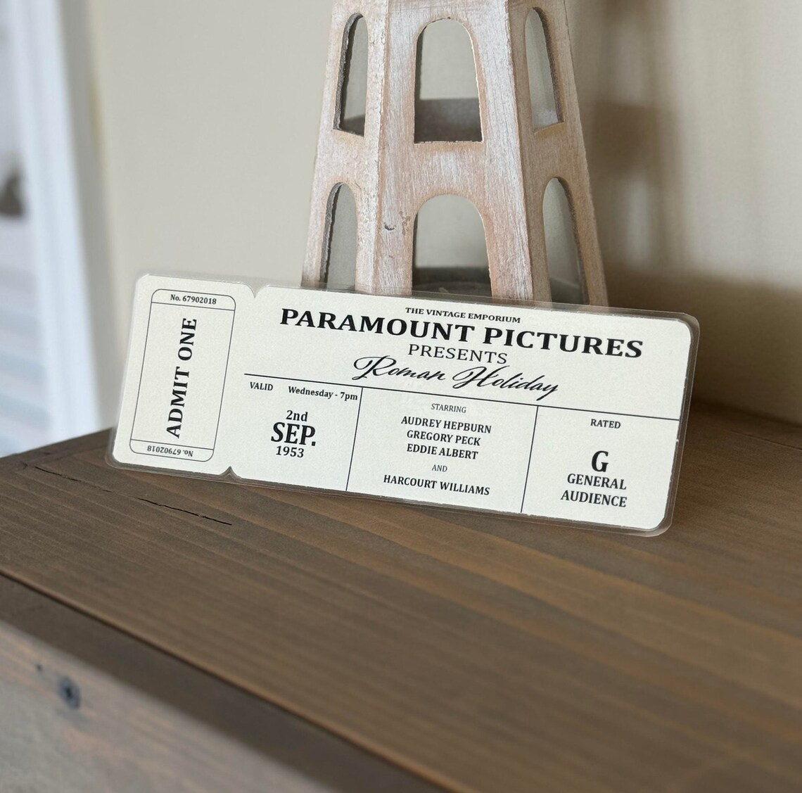 CUSTOM Film Movie Ticket Bookmark Movie Lover Gift, Custom Movie Ticket ...