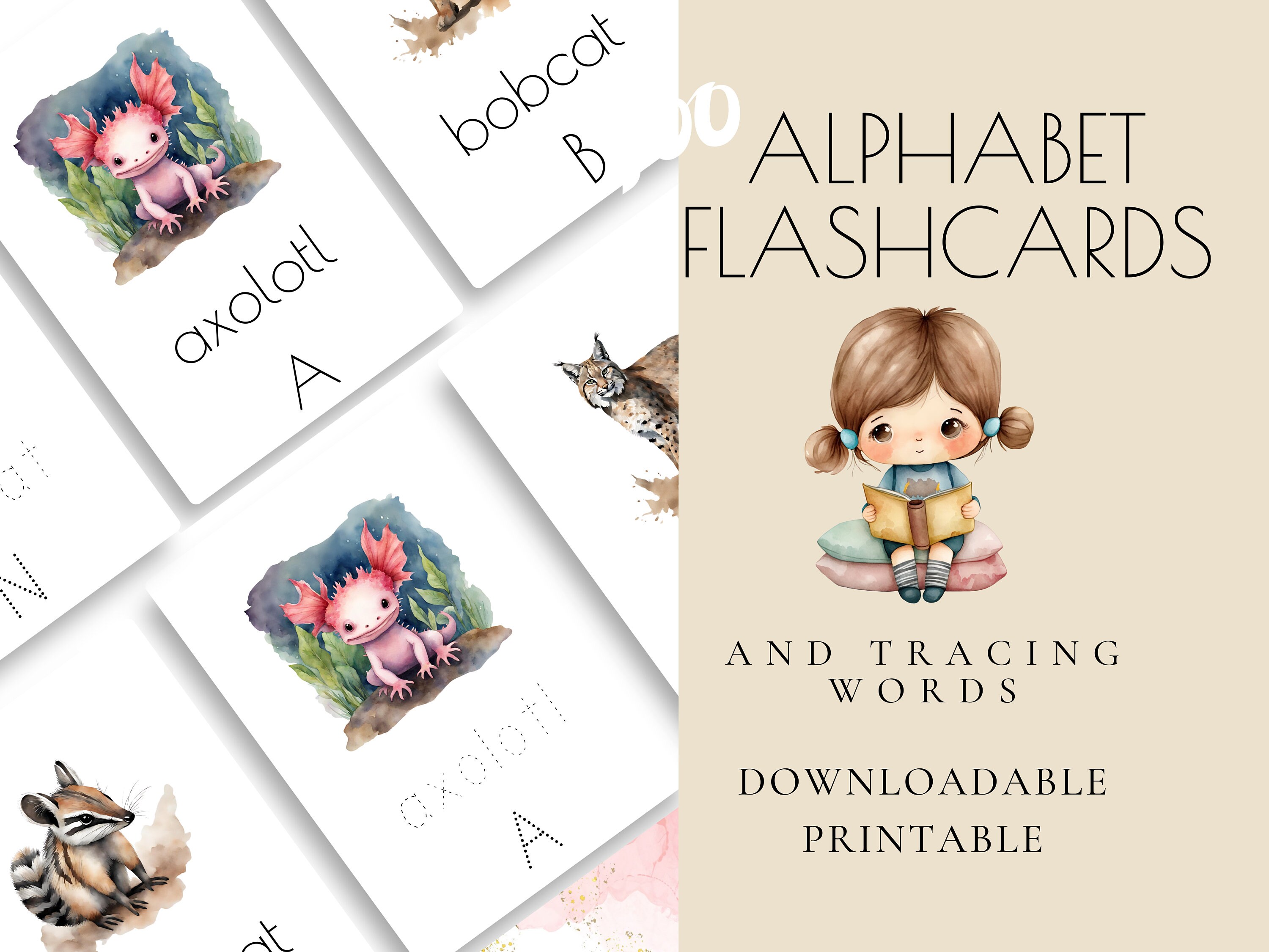 Printable Animal Alphabet Flashcards for Toddlers 2-4 Years Fun ...
