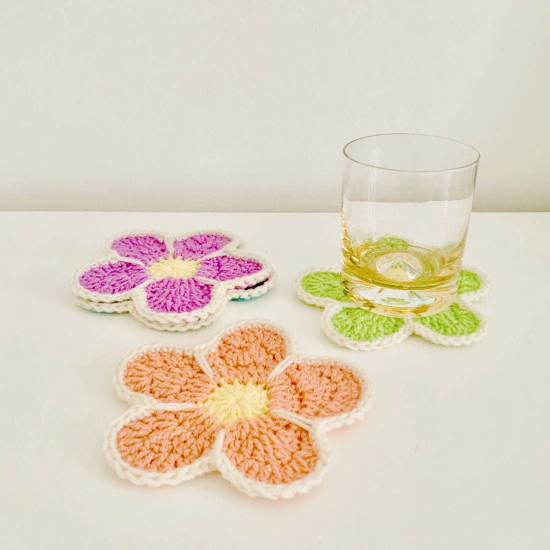 Flower Coaster Crochet Pattern, PDF Easy to Follow, Colourful ...
